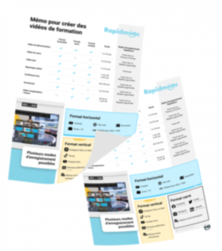 Rapidmooc - Mémo de création d’une vidéo de formation